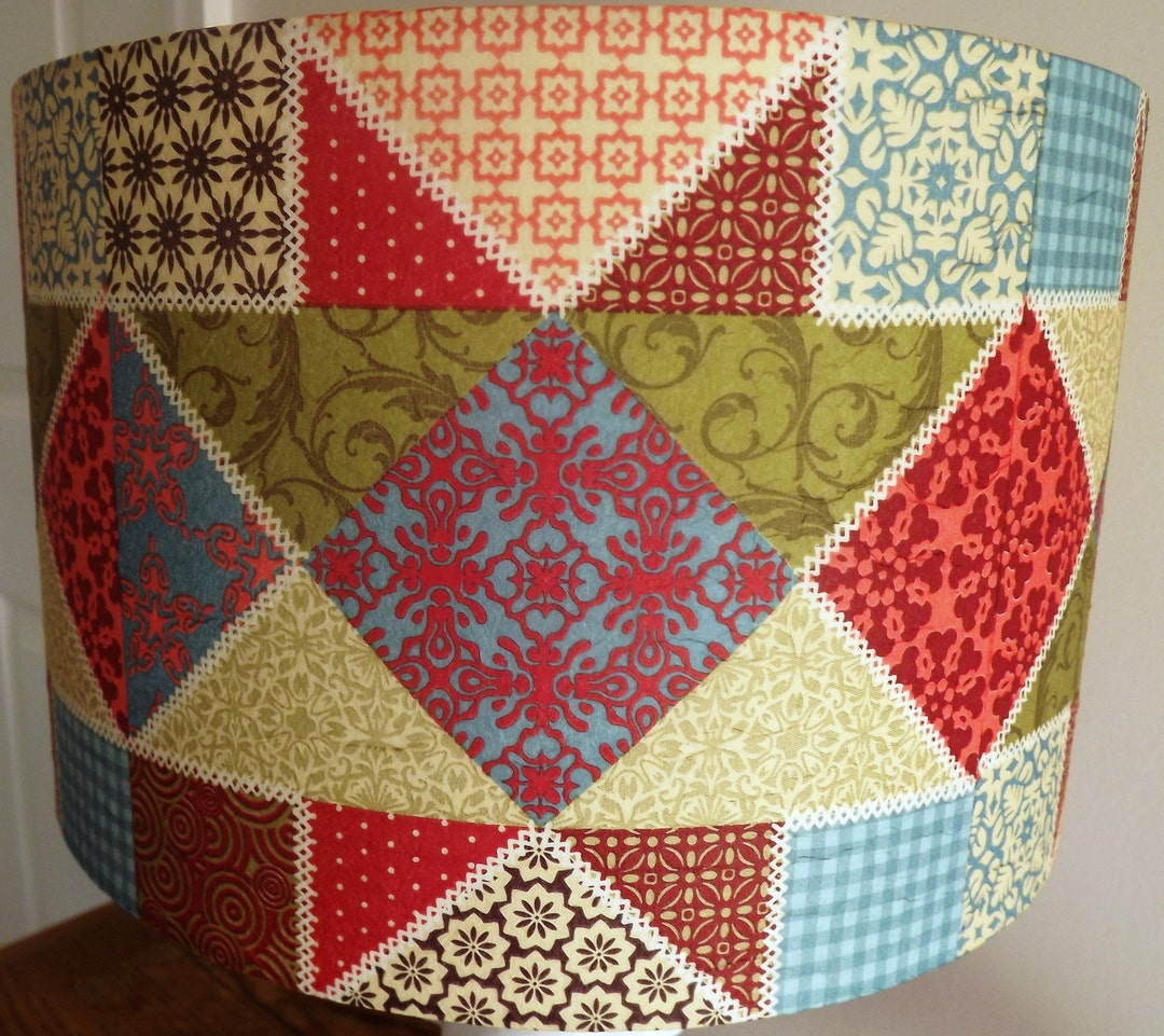 Patchwork Lampshade retro shaker style Fatta da Mamma FREE GIFT - Etsy.de