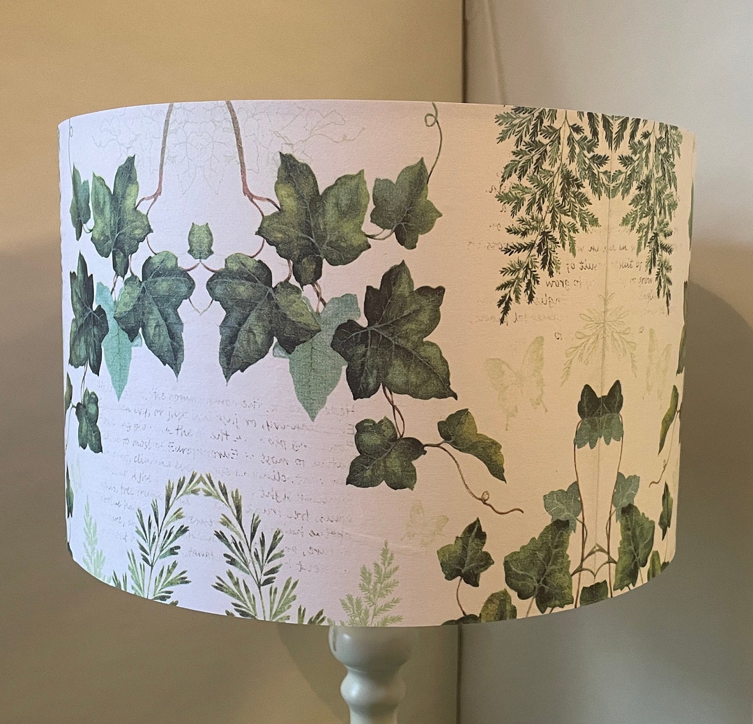 Ivy Script Lampshade, Light Shade, Woodland , Old Letters, Script Fatta ...