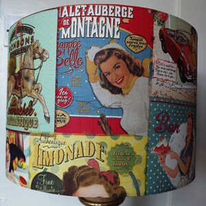 Retro Pin up Girl Lamp Shade Vintage Patchwork Shabby Chic FREE GIFT ...