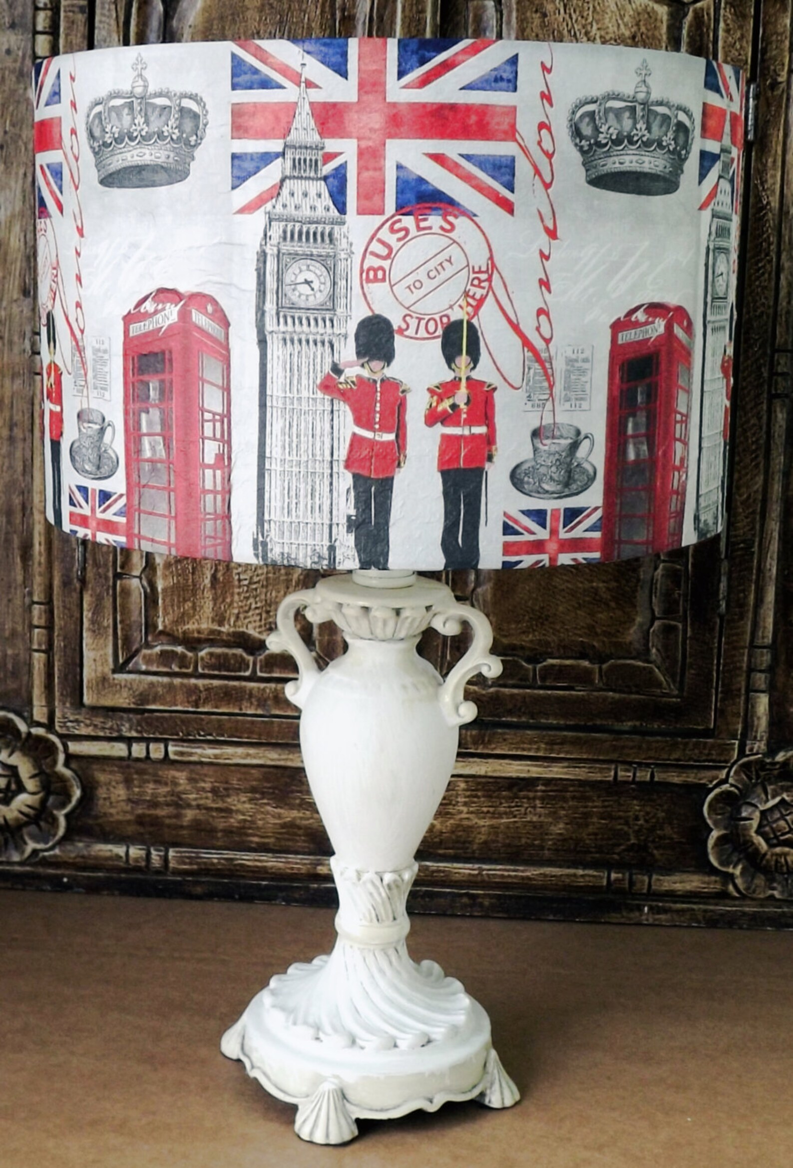 London Lampshade Retro Hip City Lamp Shade Light Shade Red - Etsy UK