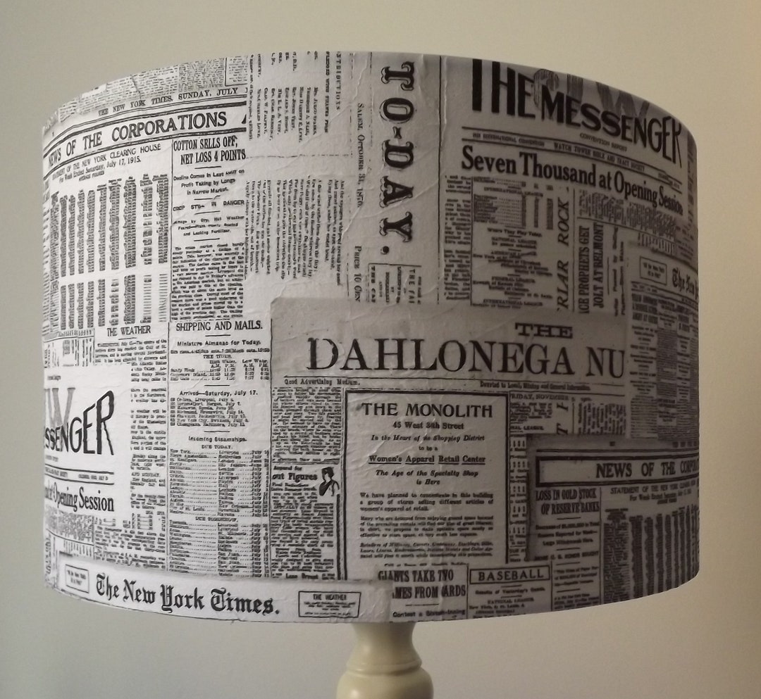 New York Newspaper Lampshade: Vintage Style - Etsy