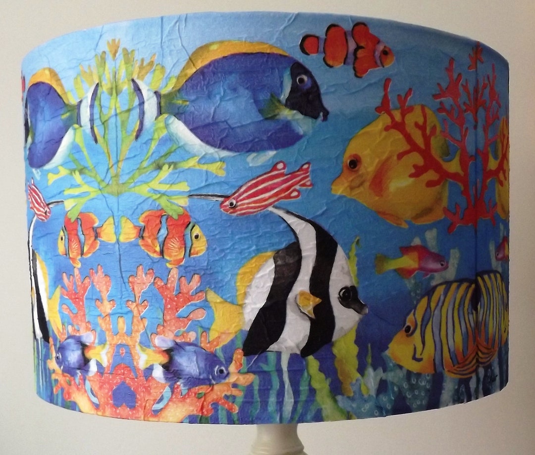 Fish Aquarium Lampshade: Sepia Vintage Style Light Shade - Etsy UK