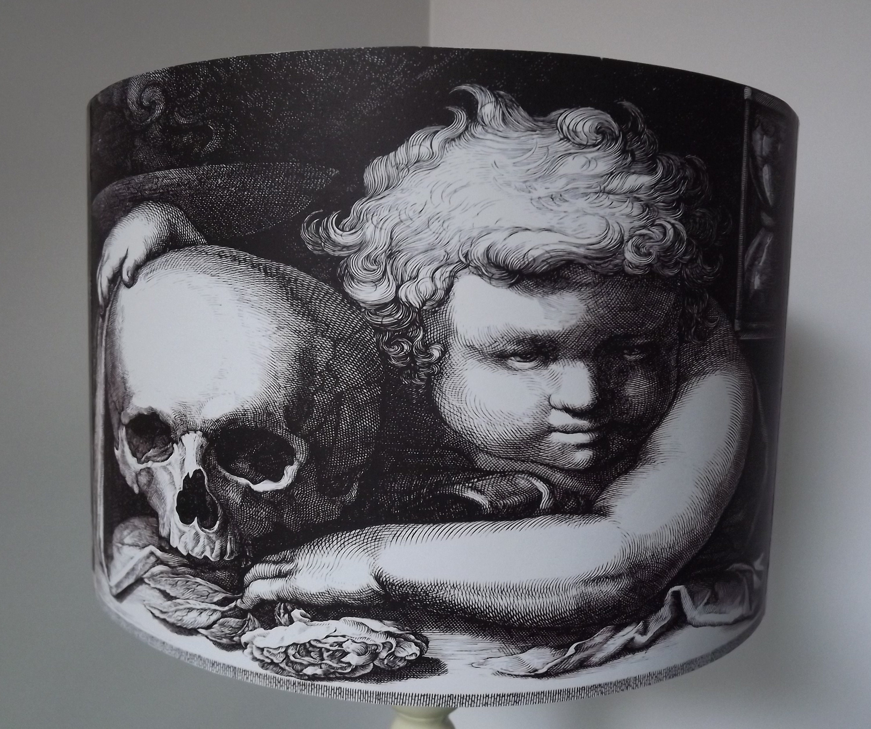 Gothic Cherub Lampshade blackhalloween momento mori by | Etsy
