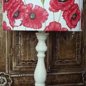 Poppy Floral Lamp Shade Shabby Chic Poppy Field Red White Free Gift ...