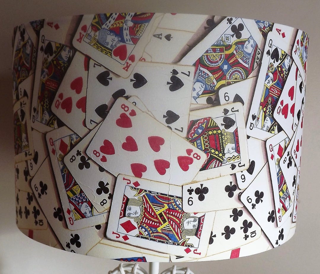 Playing Cards Lampshade, Shabby Chic, Lamp Shade, Vintage , Retro ...