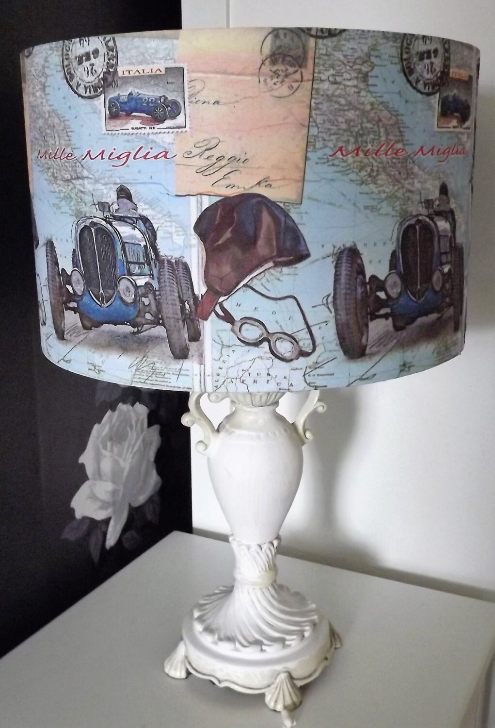 Vitnage Race Cars Lampshade Shabby Chic Lamp Shade Italian - Etsy UK