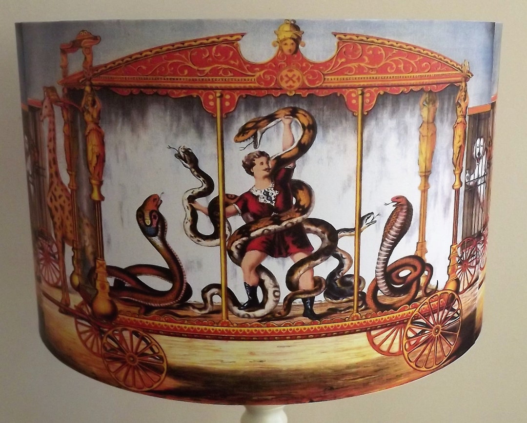 Circus Lampshade,no2,victorian,snakes, Giraffe,vintage, Shabby Chic ...