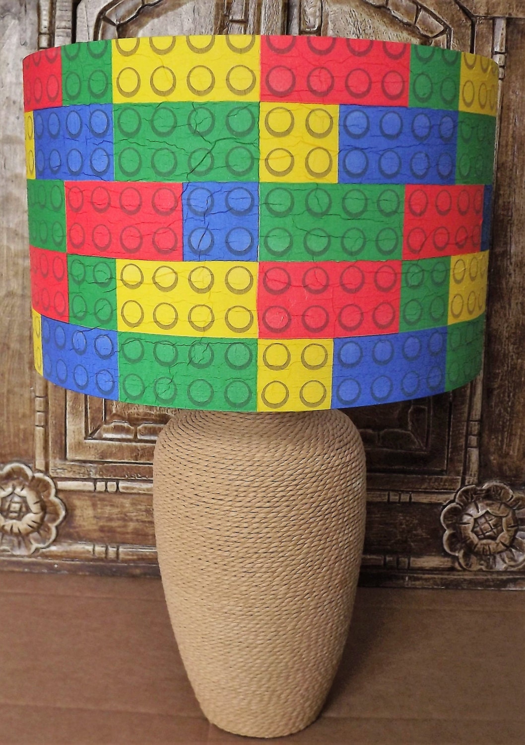 Lego Effect Lampshade Retro Hip Multi Coloured Kids Bedroom | Etsy