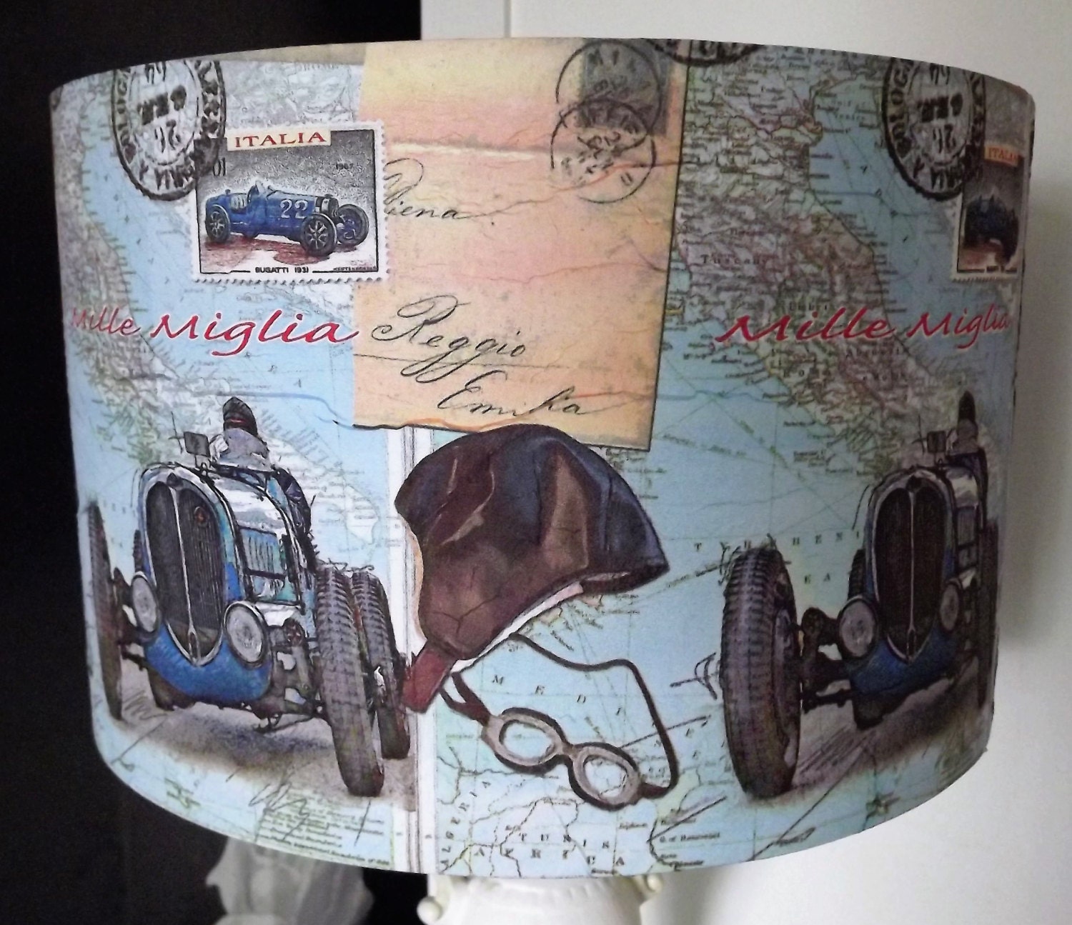 Vitnage Race Cars Lampshade Shabby Chic Lamp Shade Italian - Etsy UK
