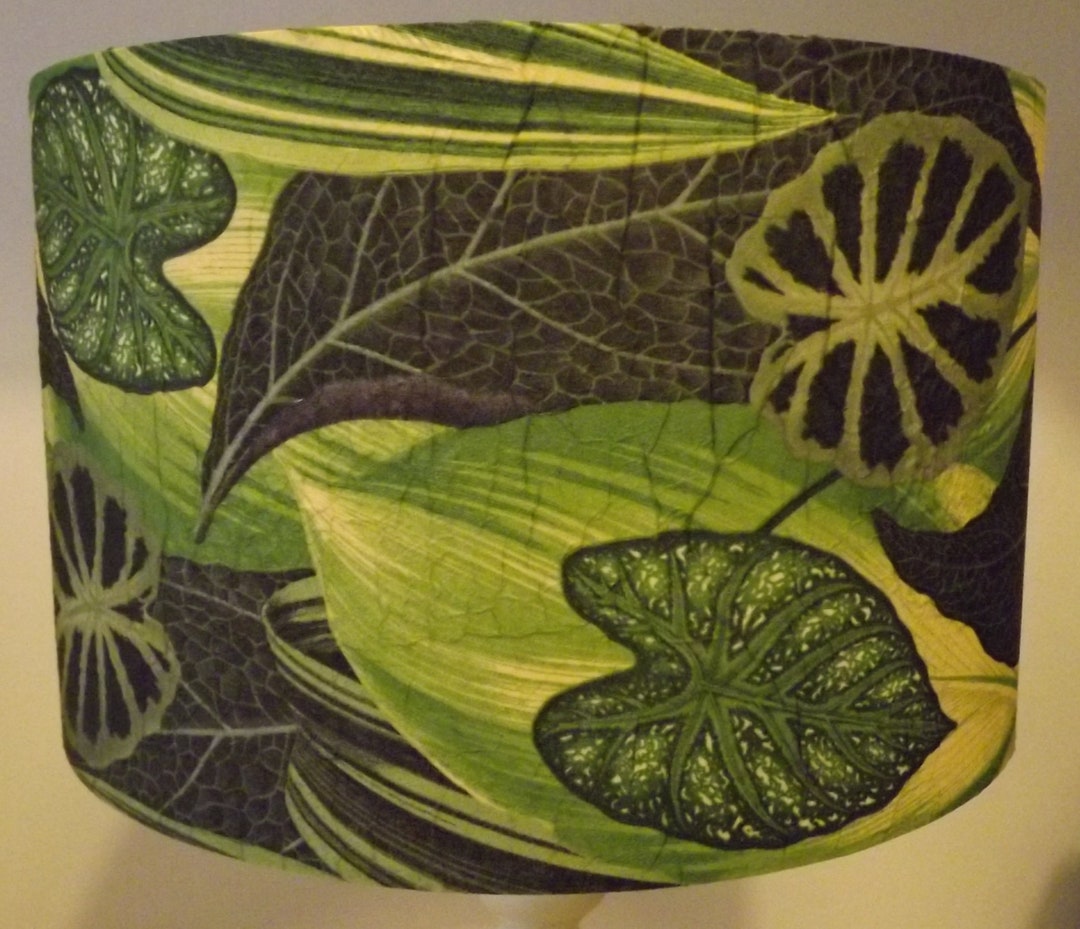 Dark Green Palm Leaf Lampshade, Shabby Chic,lime Green Tropical, Fatta ...