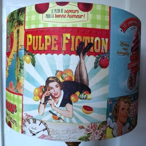Retro Pin up Girl Lamp Shade Vintage Patchwork Shabby Chic FREE GIFT ...