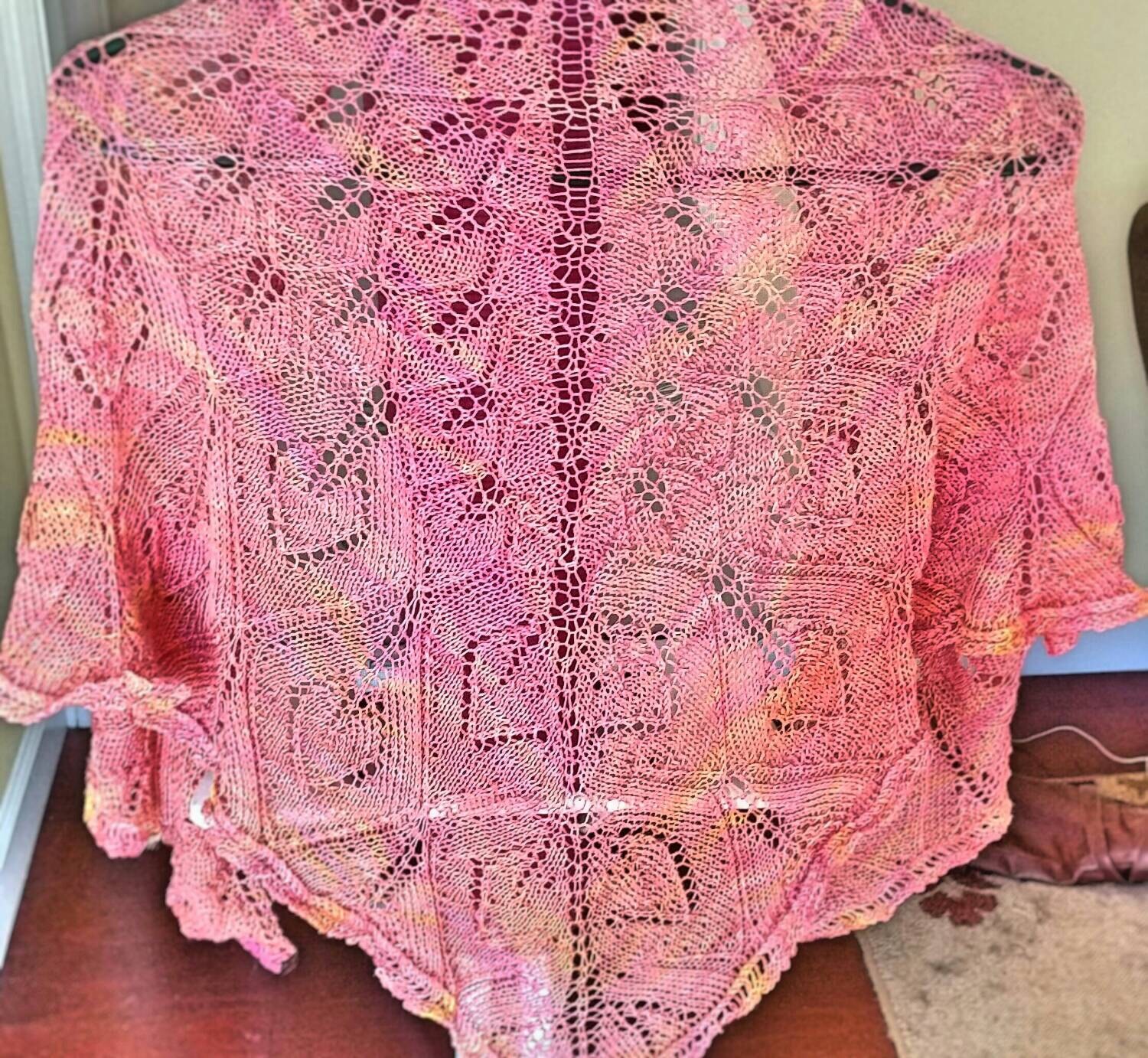 Lace Shawl Knitting Pattern PDF - Spring Leaves Shawl - Etsy