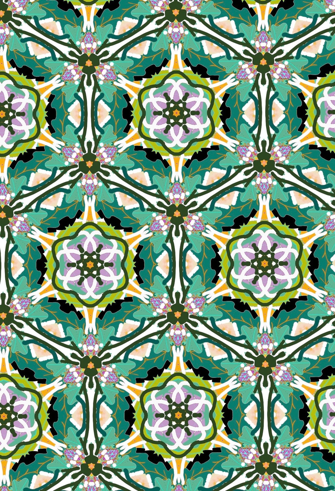 Vintage Green Floral Pattern - Etsy