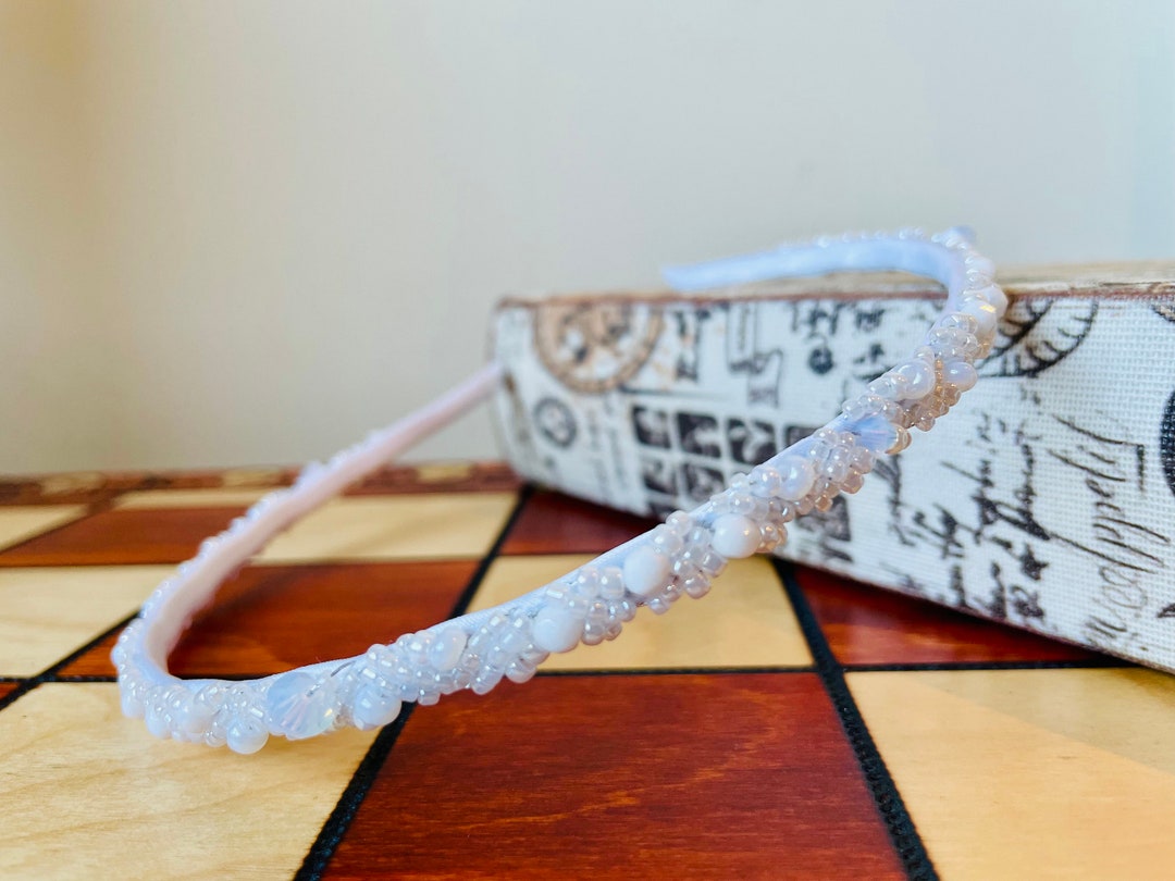 White Opal Elegance Headband – Ban-sìth Bridal Crown | Celtic Fairy ...