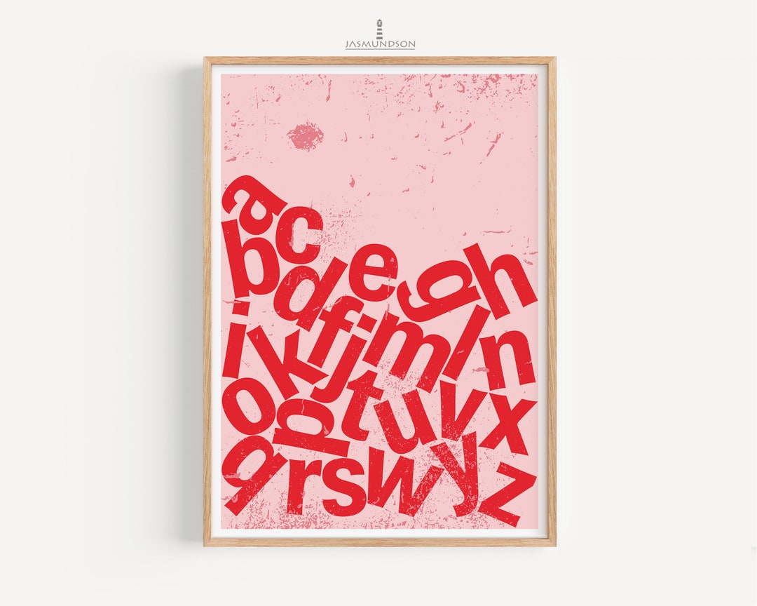 Alphabet Poster Nursery Typo Poster Modern Wall Art Housewarming Gift ...