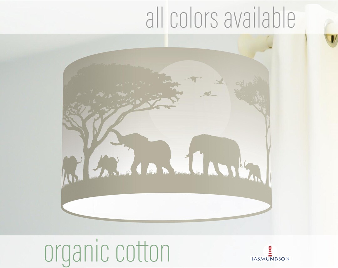 Elephant Lamp, Safari Lamp Shade, Safari Animals Nursery Decor, Baby ...