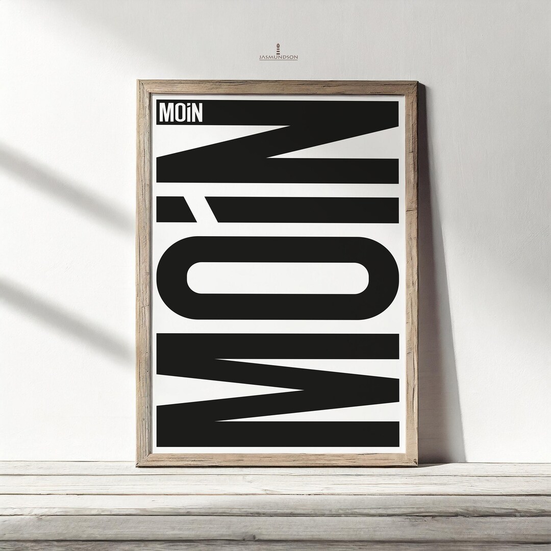 Moin Moin Poster-maritime Mural-black and White-typography Poster ...
