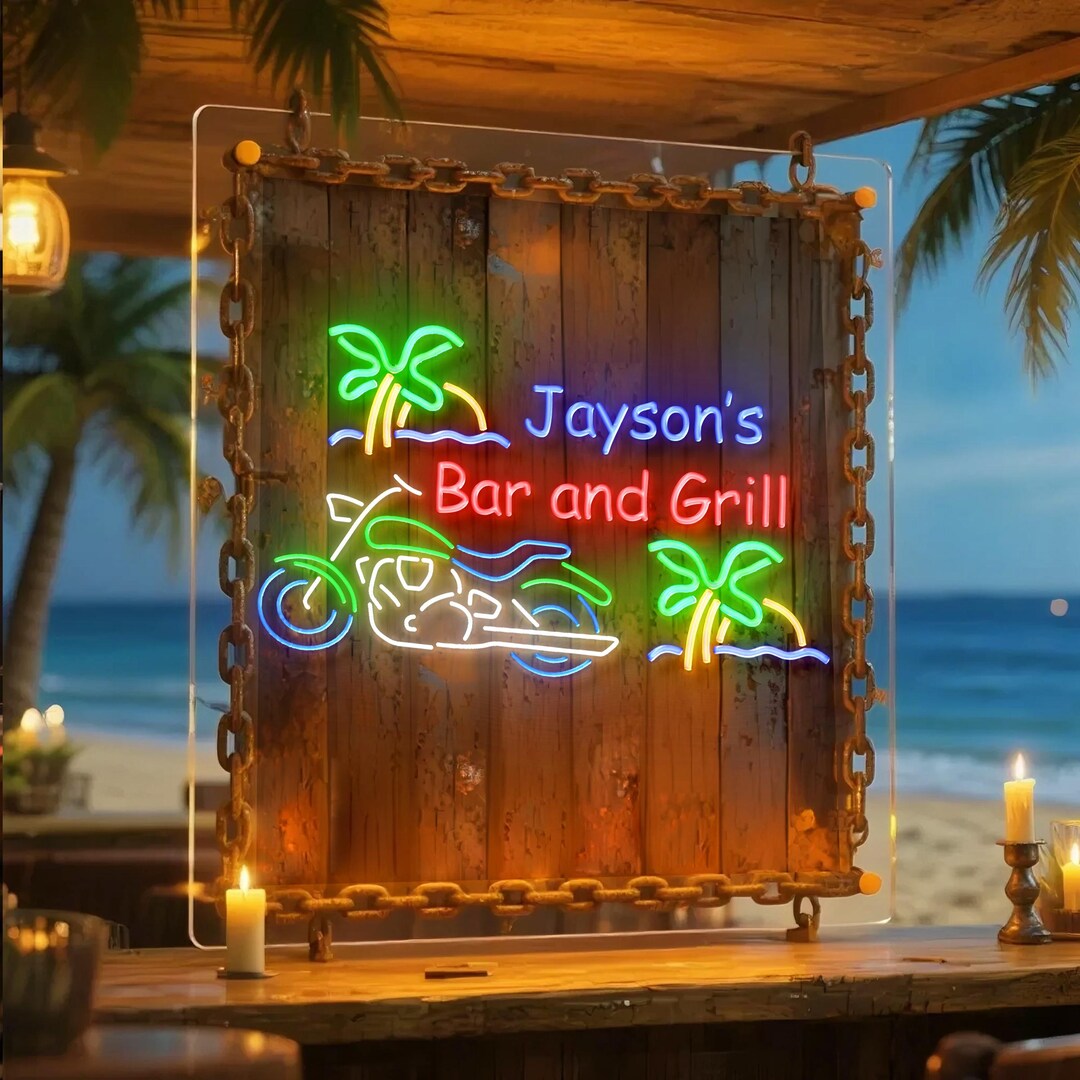 Custom Bar & Grill Neon Sign: Waterproof Outdoor LED Decor - Etsy