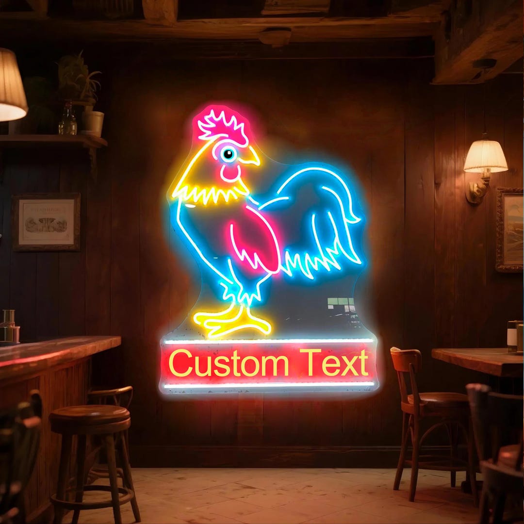 Custom Rooster Neon Sign: Farmhouse Chicken Coop Decor - Etsy