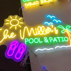 Custom Pool Neon Sign: Waterproof Patio Bar Decor - Etsy