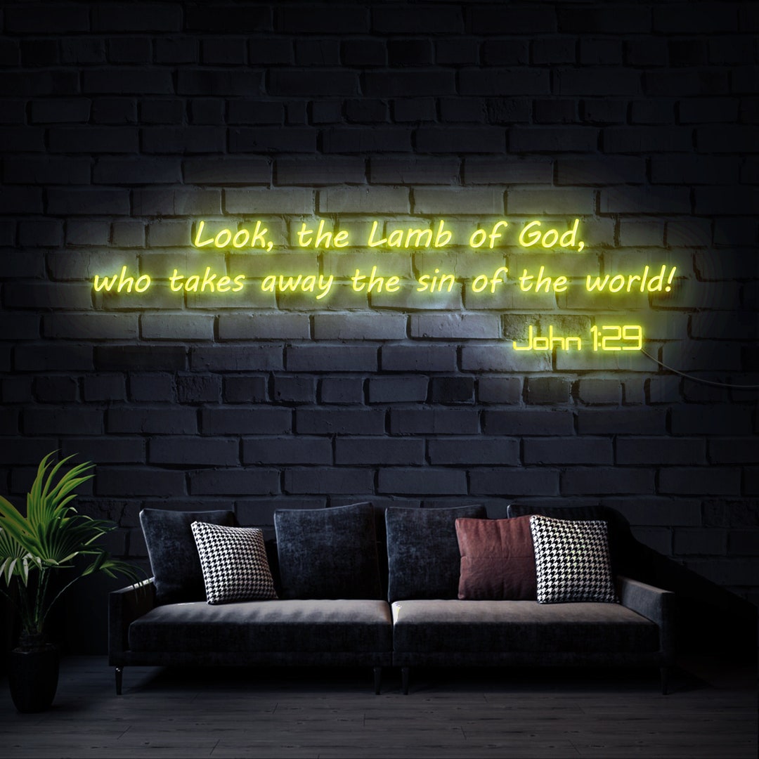 Lamb of God Neon Sign,john 1 29 Led Sign,custom Bible Verse Neon Light ...