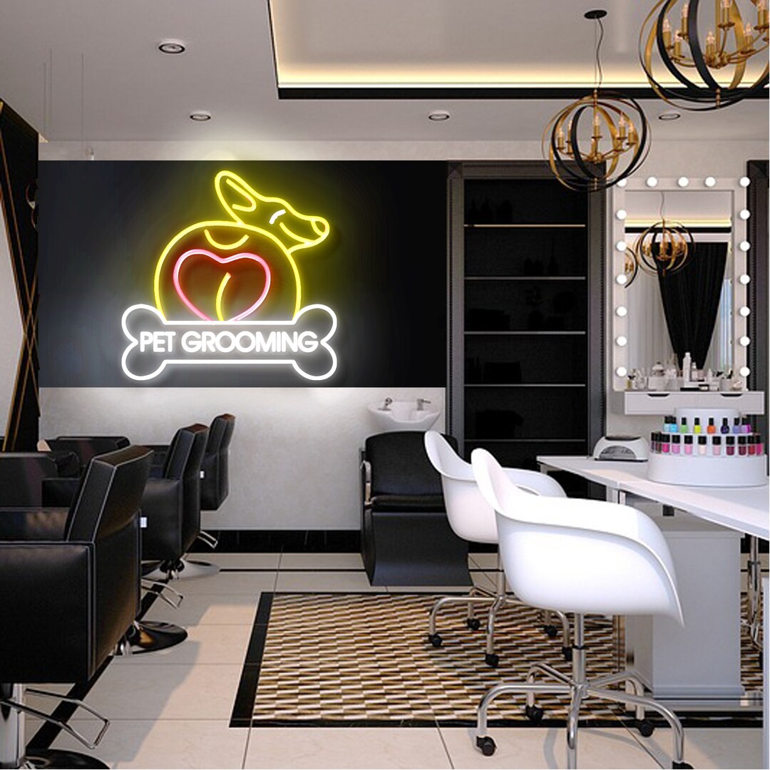 Custom Pet Grooming Neon Sign,pet Shop Logo Led Sign,pet Store Neon ...