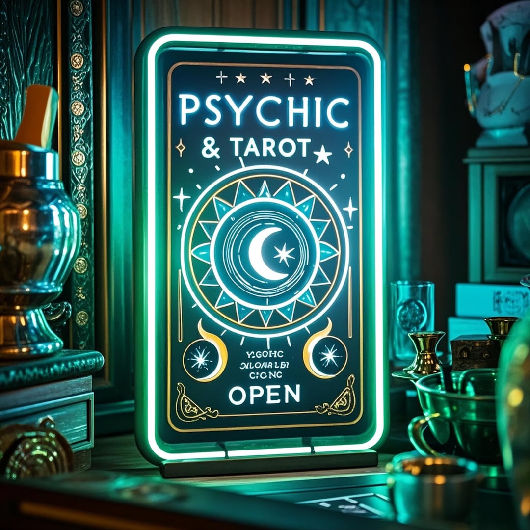 Custom Psychic Tarot Open Neon Sign: Fortune Teller Shop Decor - Etsy