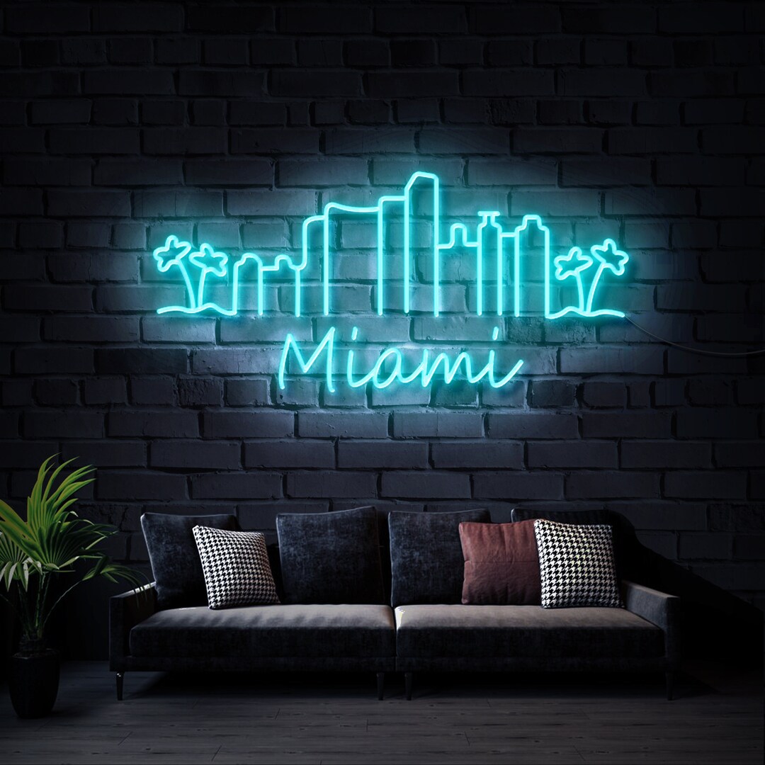 Los Angelas Skyline Neon Sign,miami Skyline Neon Sign,custom Skyline ...