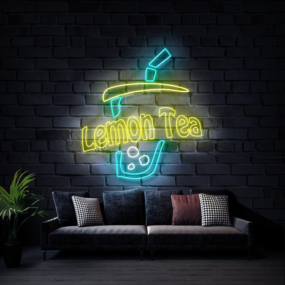 Custom Lenmon Tea Shop Neon Sign,boba Tea Shop Logo Led Sign,milk Tea ...