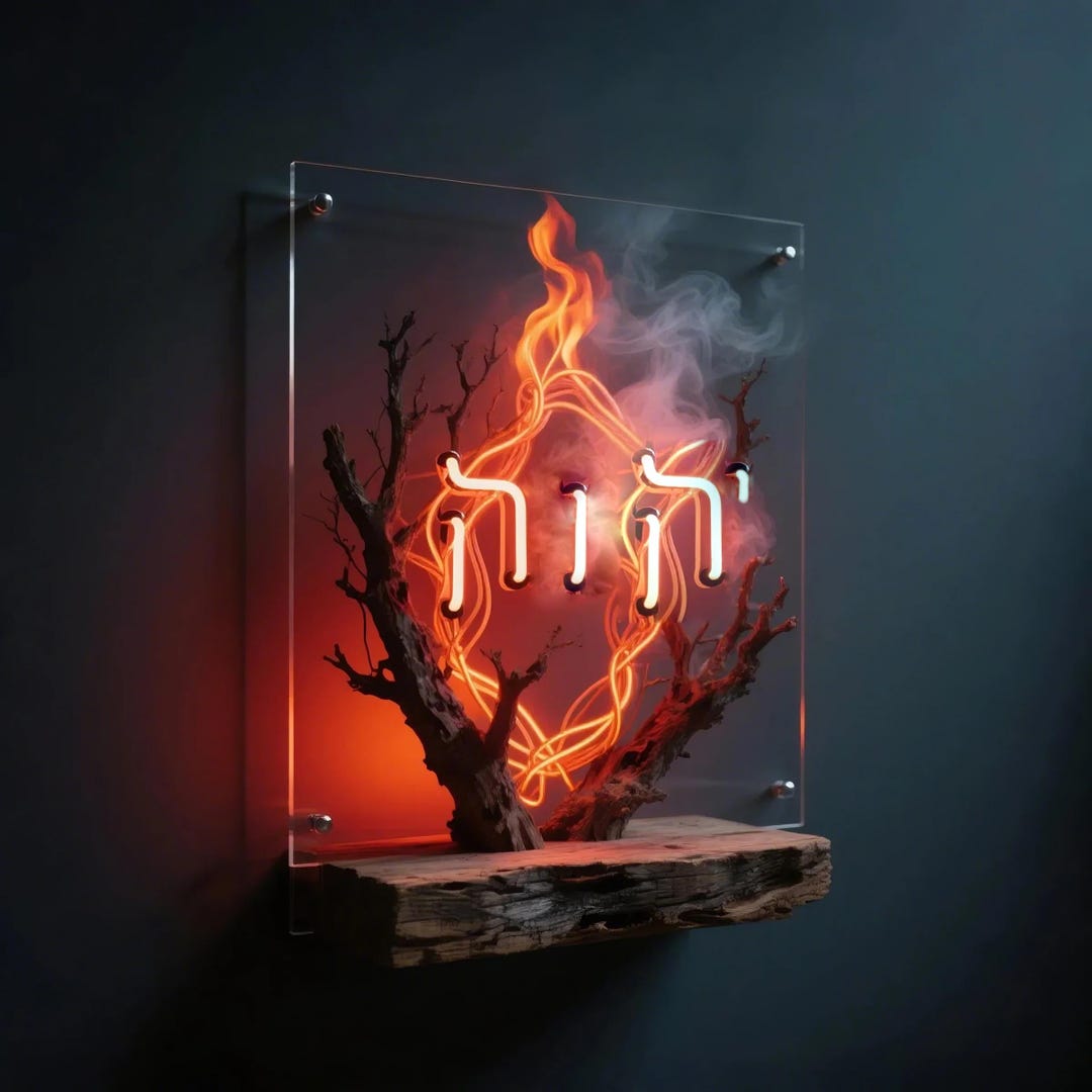 Customizable Burning Bush LED Neon Sign, Religious Home Decor - Etsy ...
