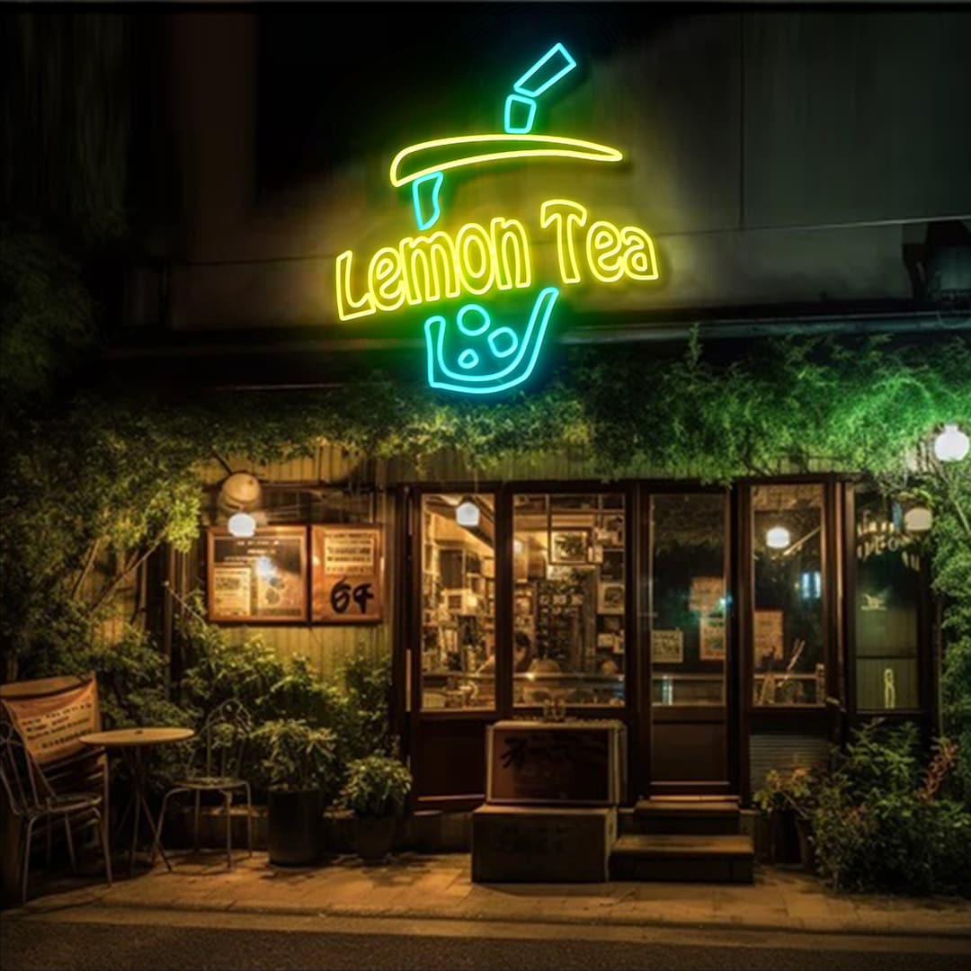 Custom Lenmon Tea Shop Neon Sign,boba Tea Shop Logo Led Sign,milk Tea ...