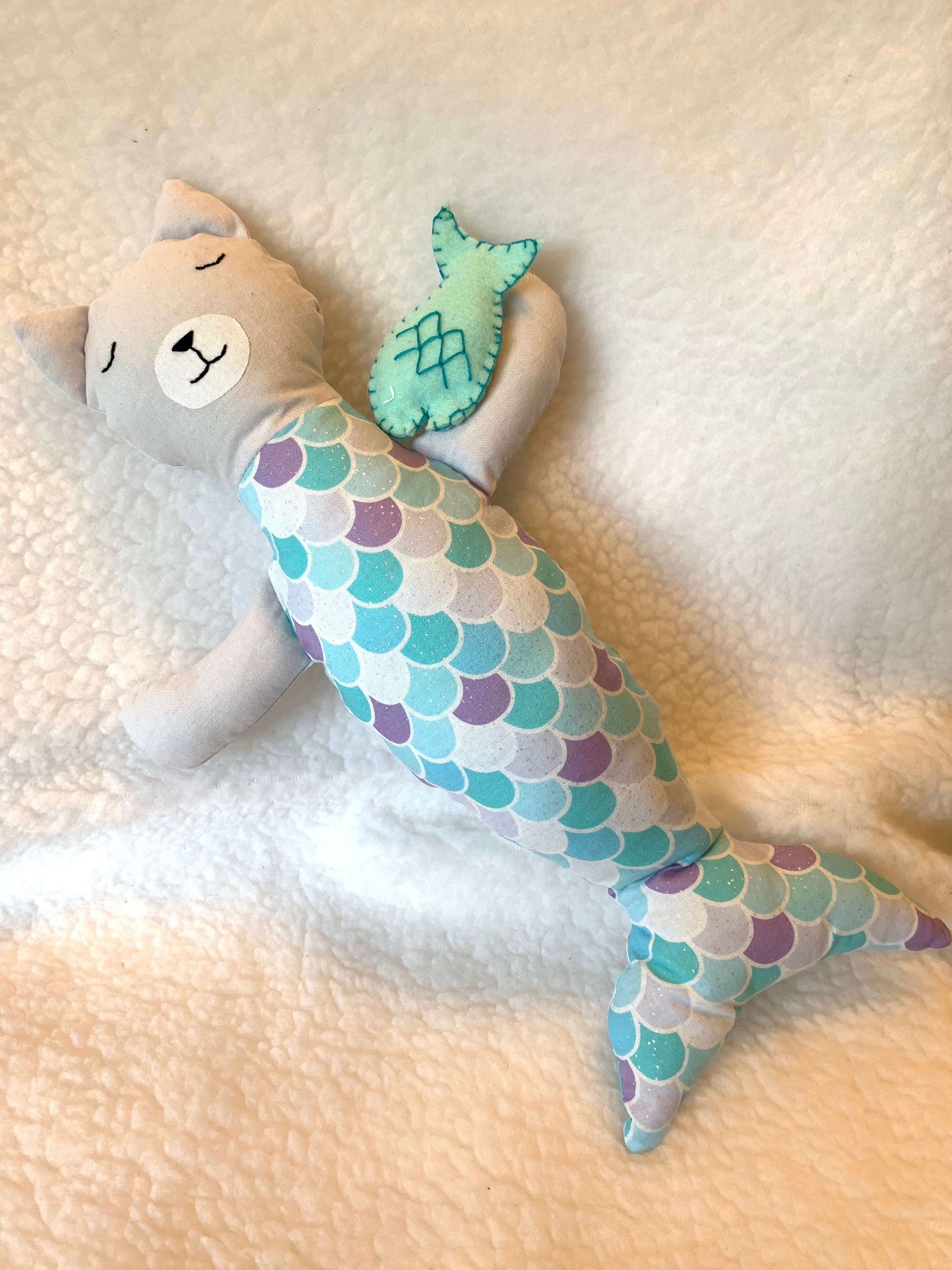 Gato Sirena. Juguete de Sirena. Peluche de Sirena. Animal de Peluche de ...