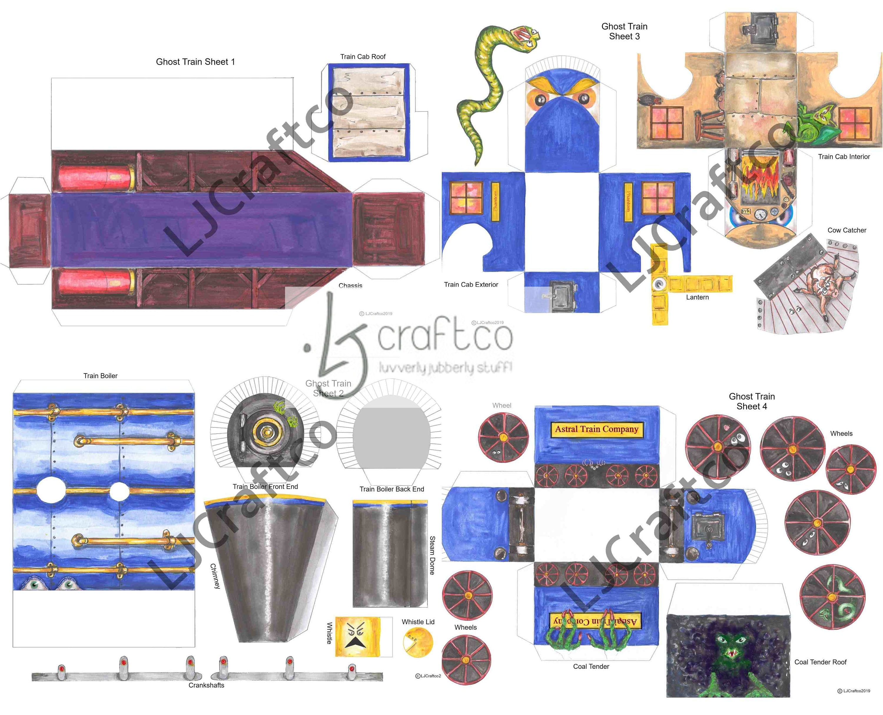 Halloween Ghost Train Kit: Paper Model Candy Box (digital Download) - Etsy