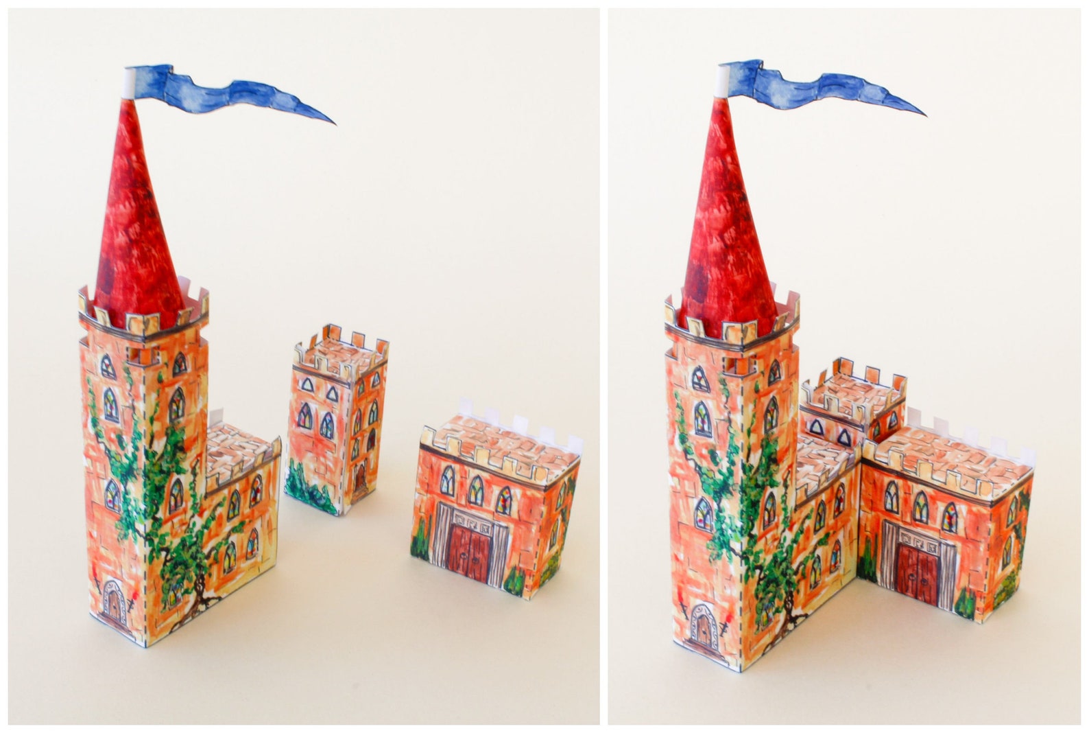 Instant Download Model Castle Kit, Printable Miniature Village Cottages ...