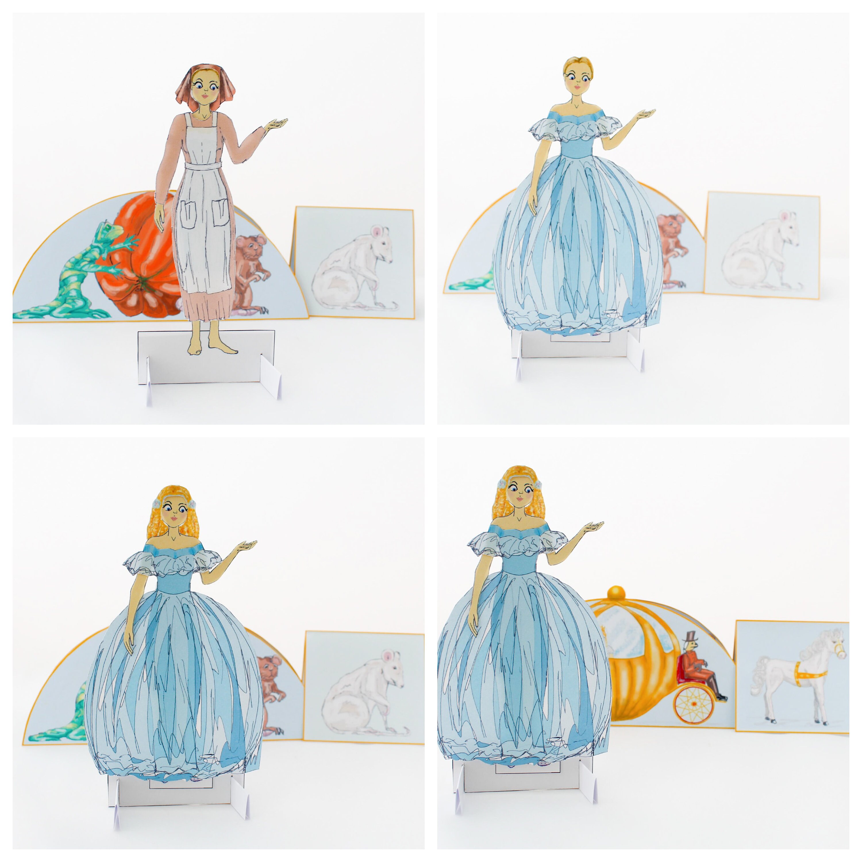 Cinderella Paper Doll Kit, Fairy Story Activity Set, Digital Download ...