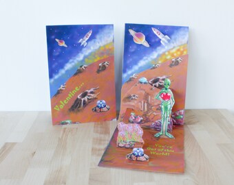 Alien Pop up Card - Etsy