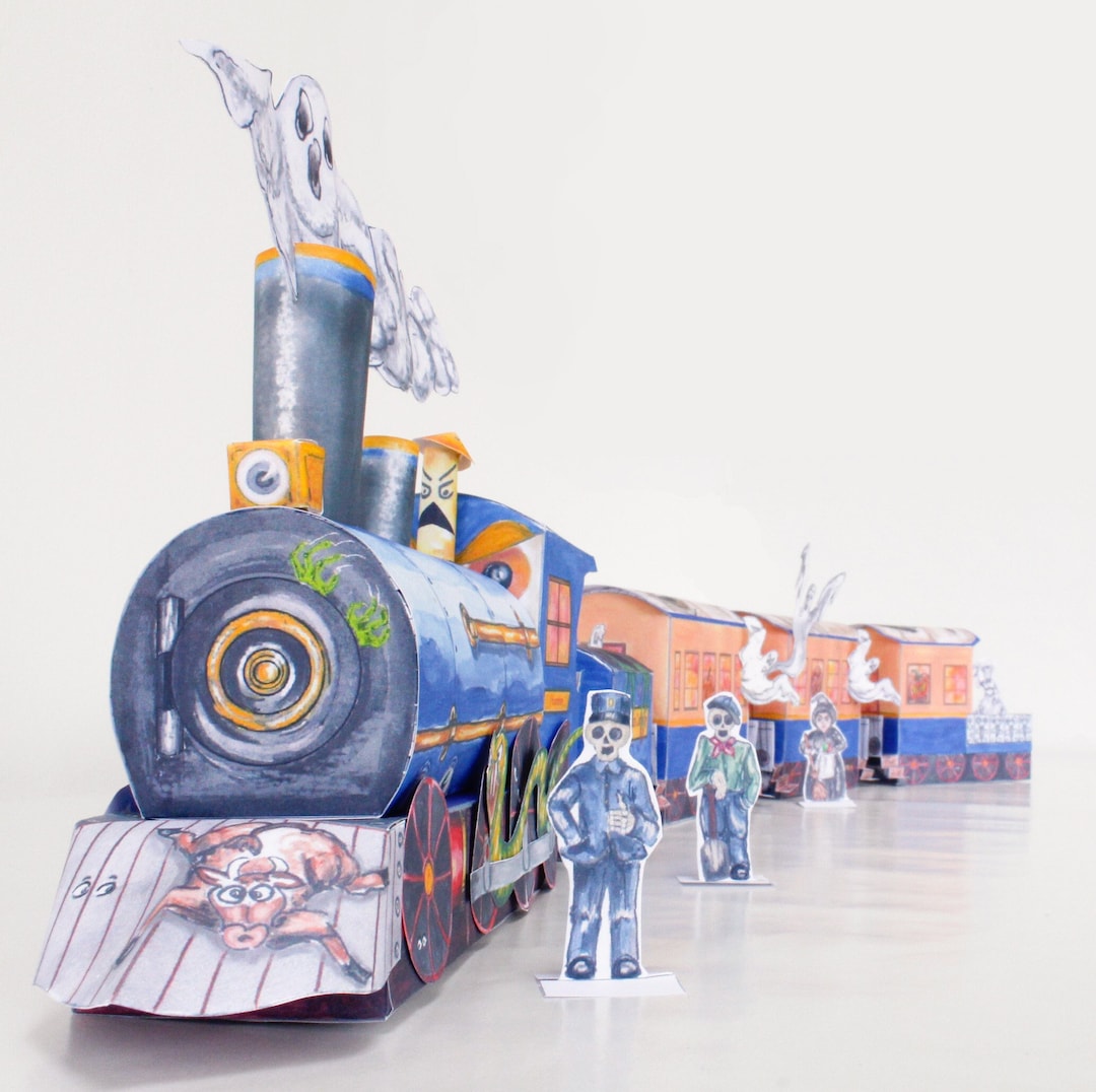 Halloween Ghost Train Kit, Model Ghost Train Candy Box, Paper Steam ...