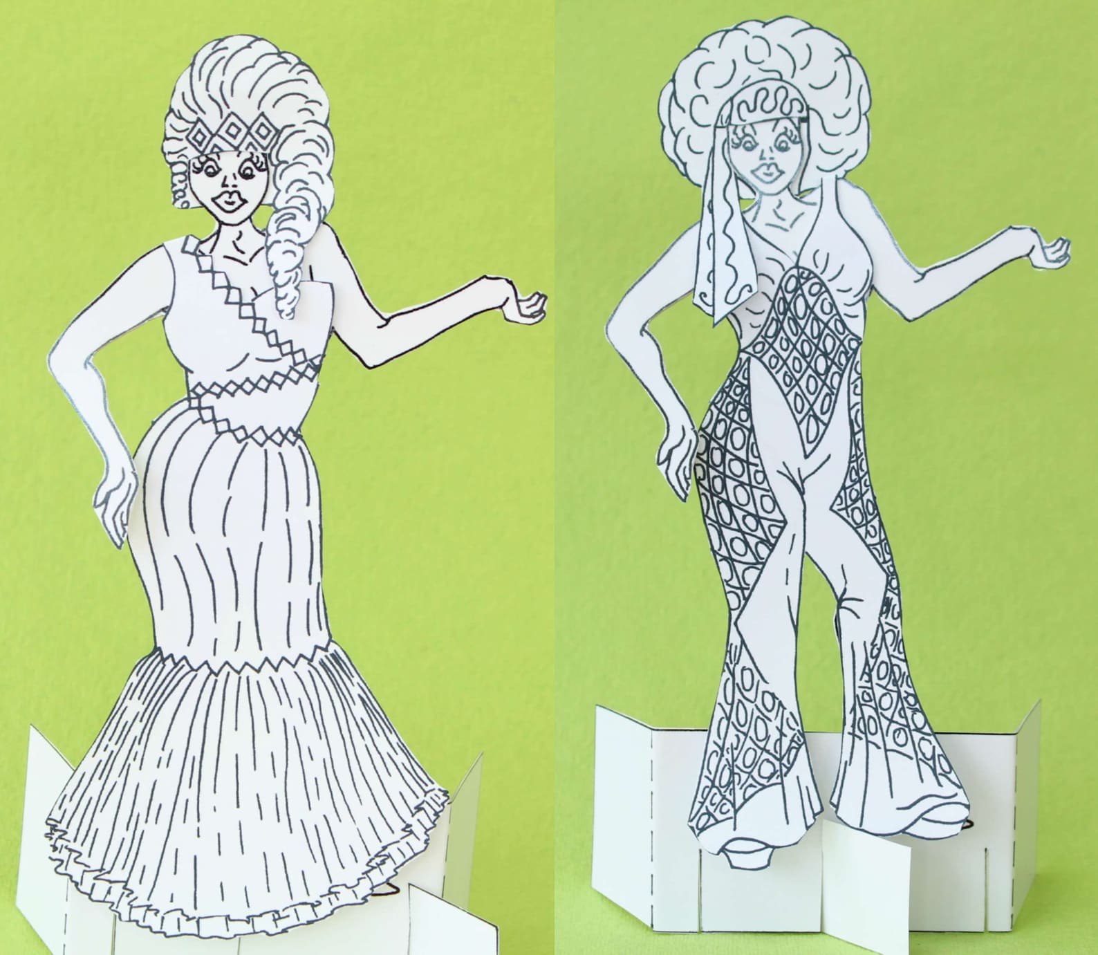 Drag Queen Paper Doll Colouring Pages: DIY Costume (digital Download ...