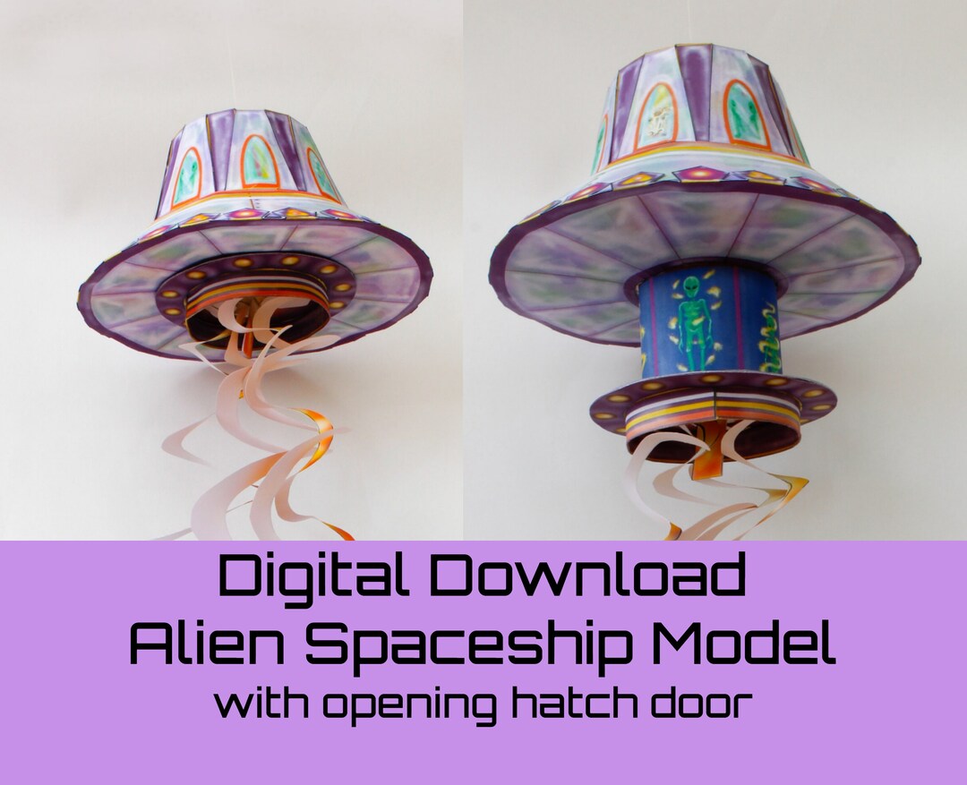 Alien UFO Digital Download Kit, Build Your Own Alien Sci Fi Spaceship ...