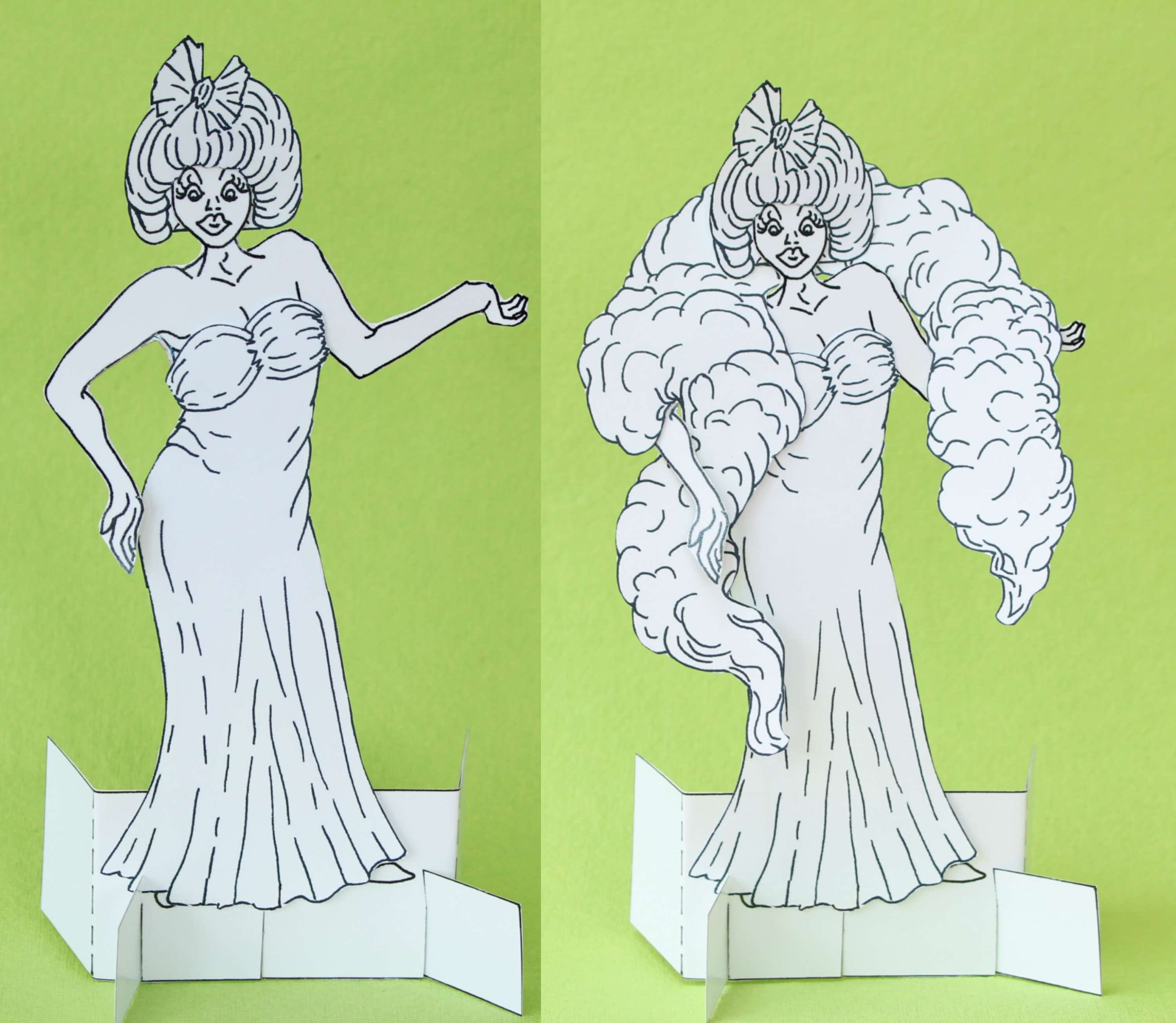 Drag Queen Paper Doll Colouring Pages: DIY Costume (digital Download ...