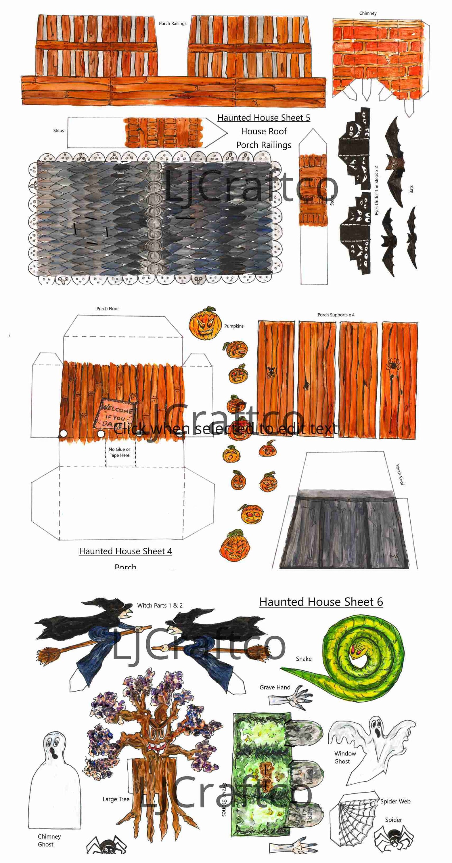 Halloween Haunted House Kit, Instant Digital Download of Model Ghost ...