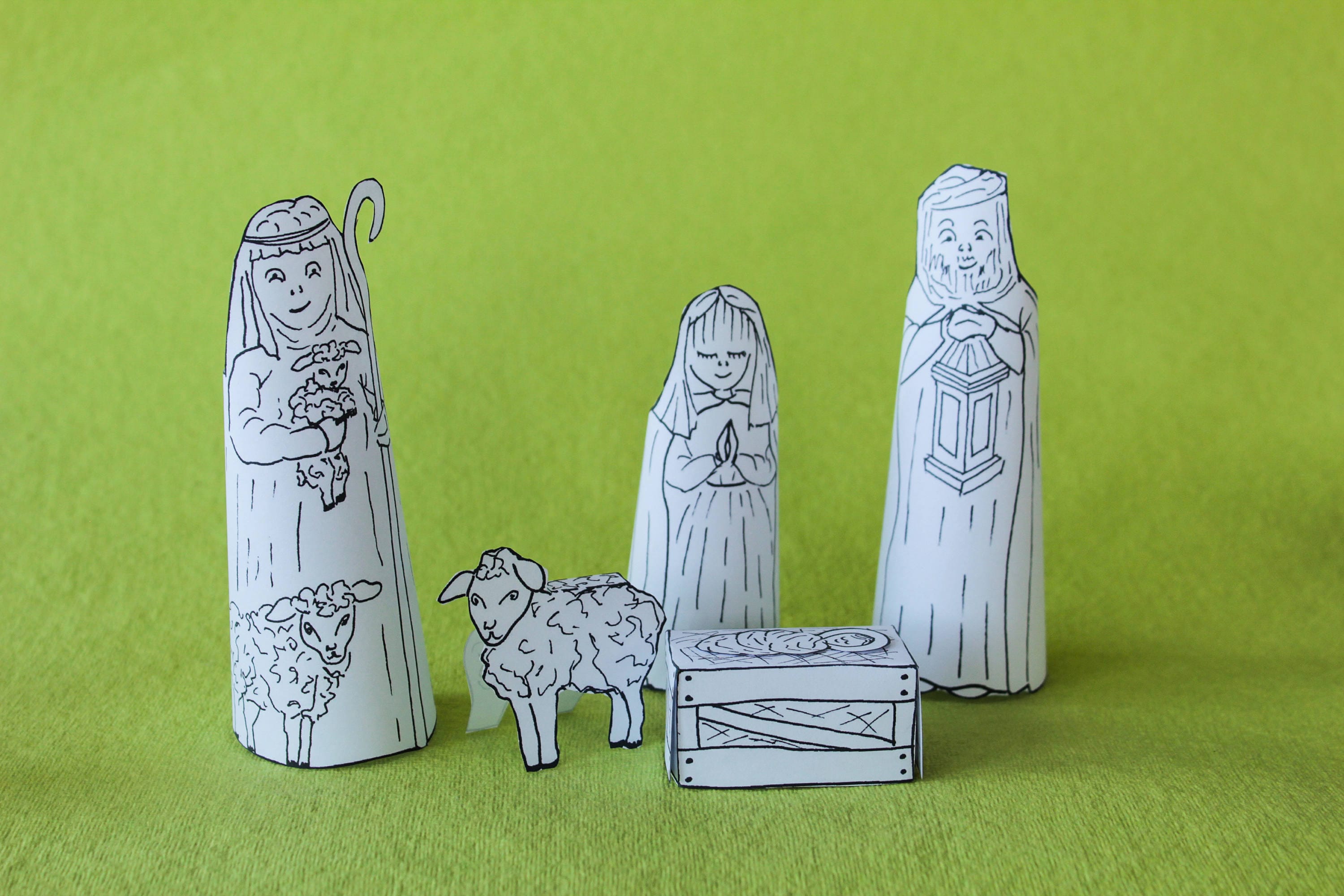 Instant Download Nativity Scene Colouring Pages, Printable Nativity ...