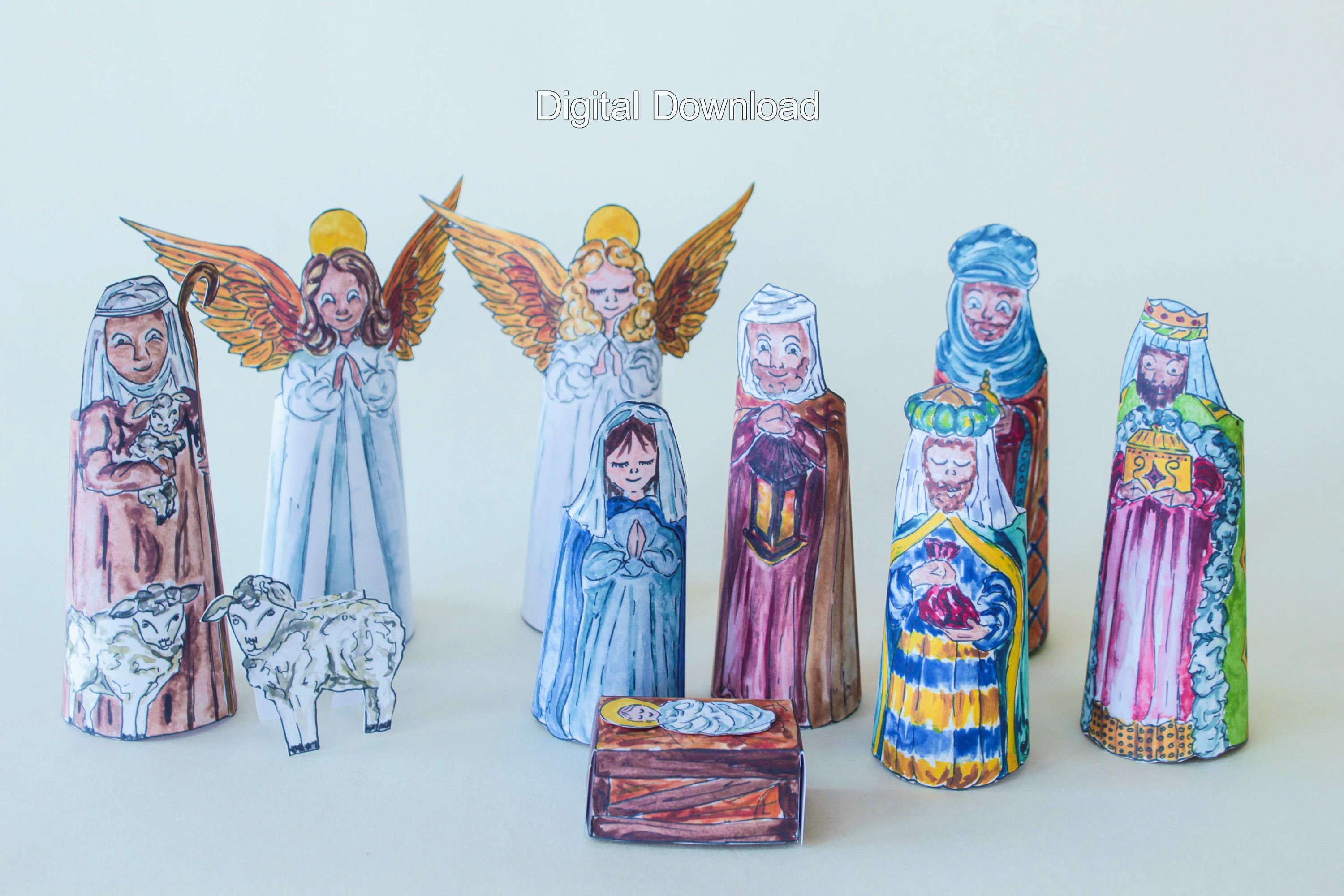 Digital Download Nativity Set, Printable Christmas Decoration, Make It ...