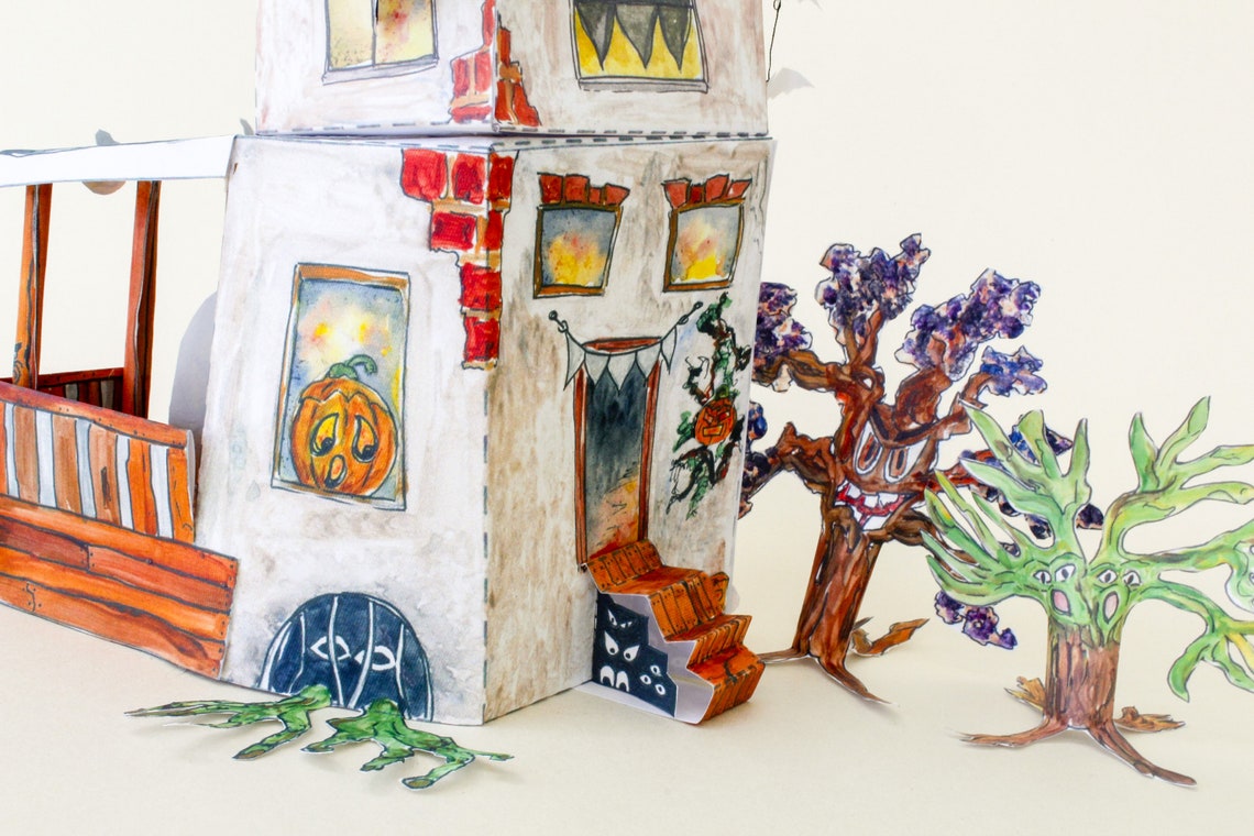 Halloween Haunted House Kit, Instant Digital Download of Model Ghost ...