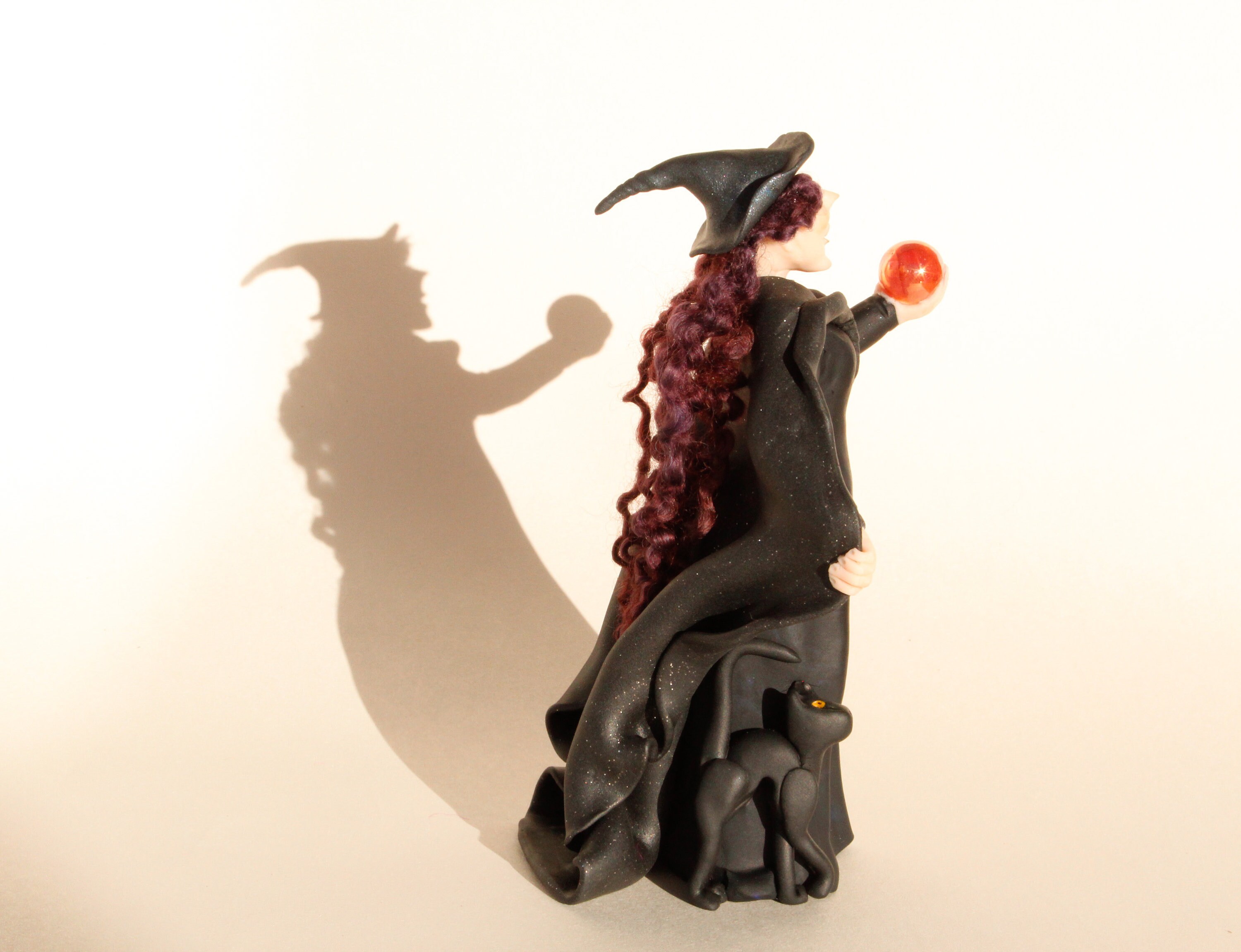 Halloween Witch Figurine in Polymer Clay Witch Figure with | Etsy