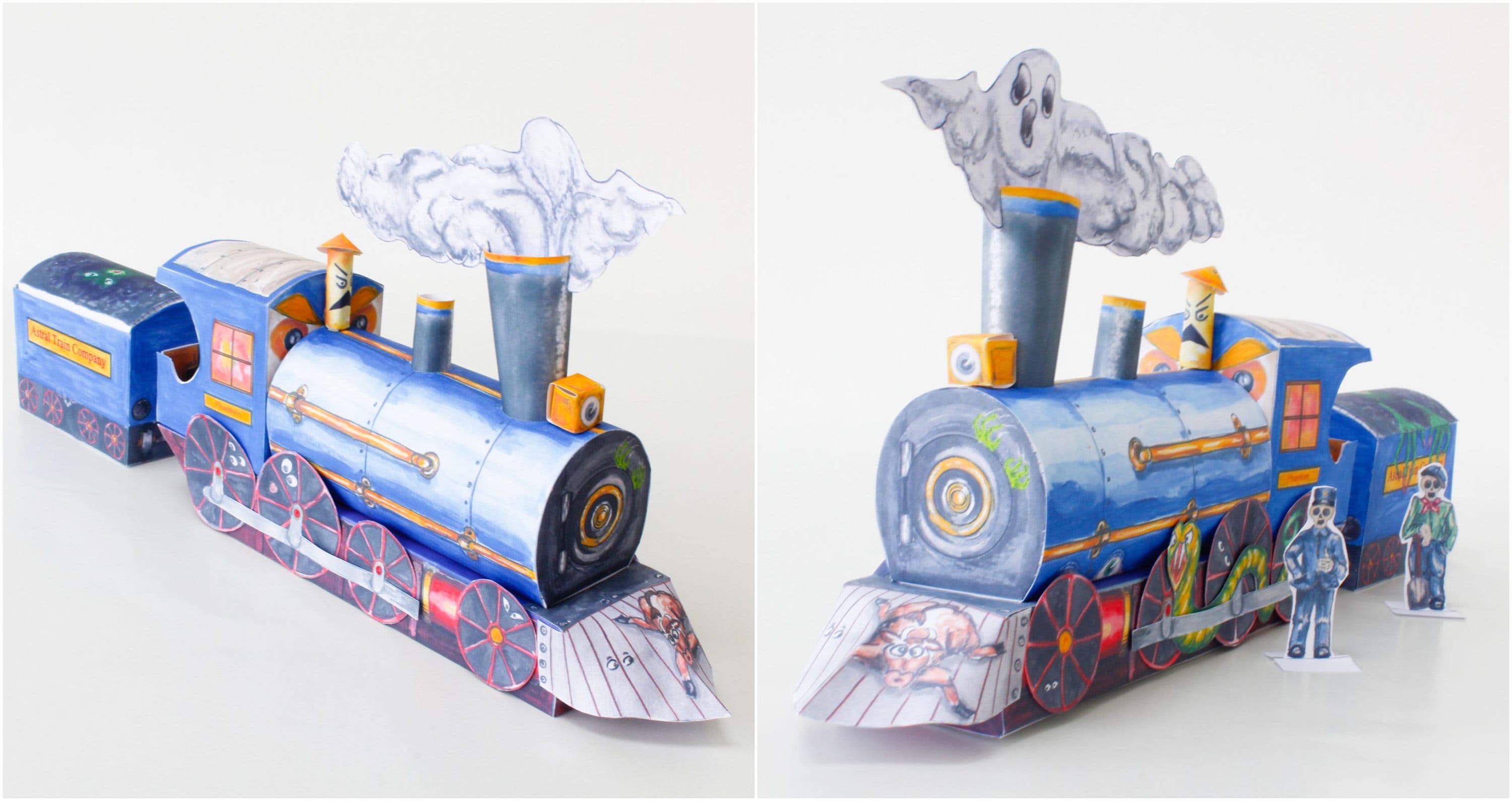 Halloween Ghost Train Kit: Paper Model Candy Box (digital Download) - Etsy