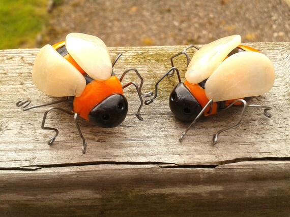 Two Bee figurines Polymer Clay Bees Bug Model Bee Ornament | Etsy