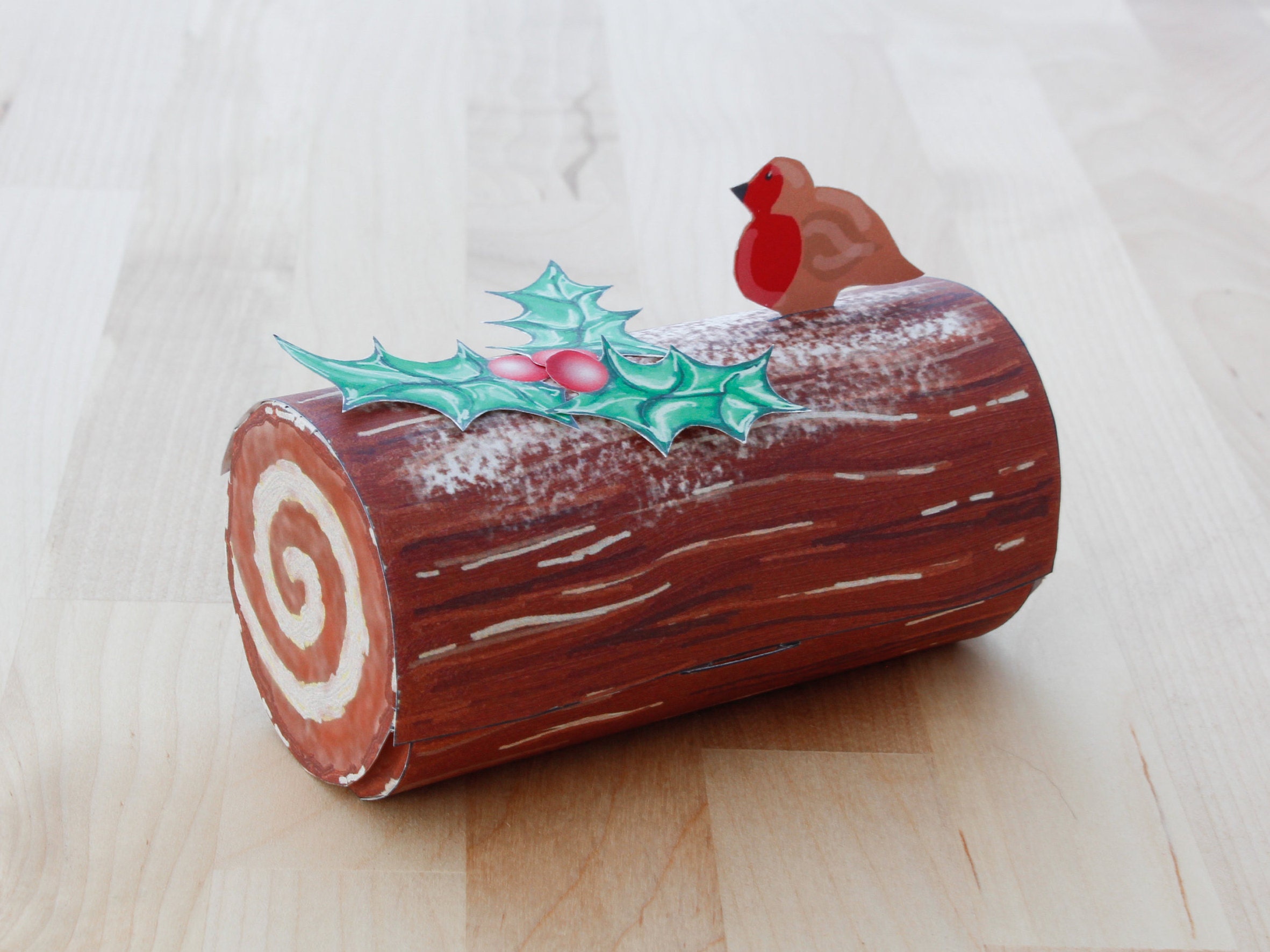 Yule Log Candy Favor Box, Instant Download Christmas Decoration ...