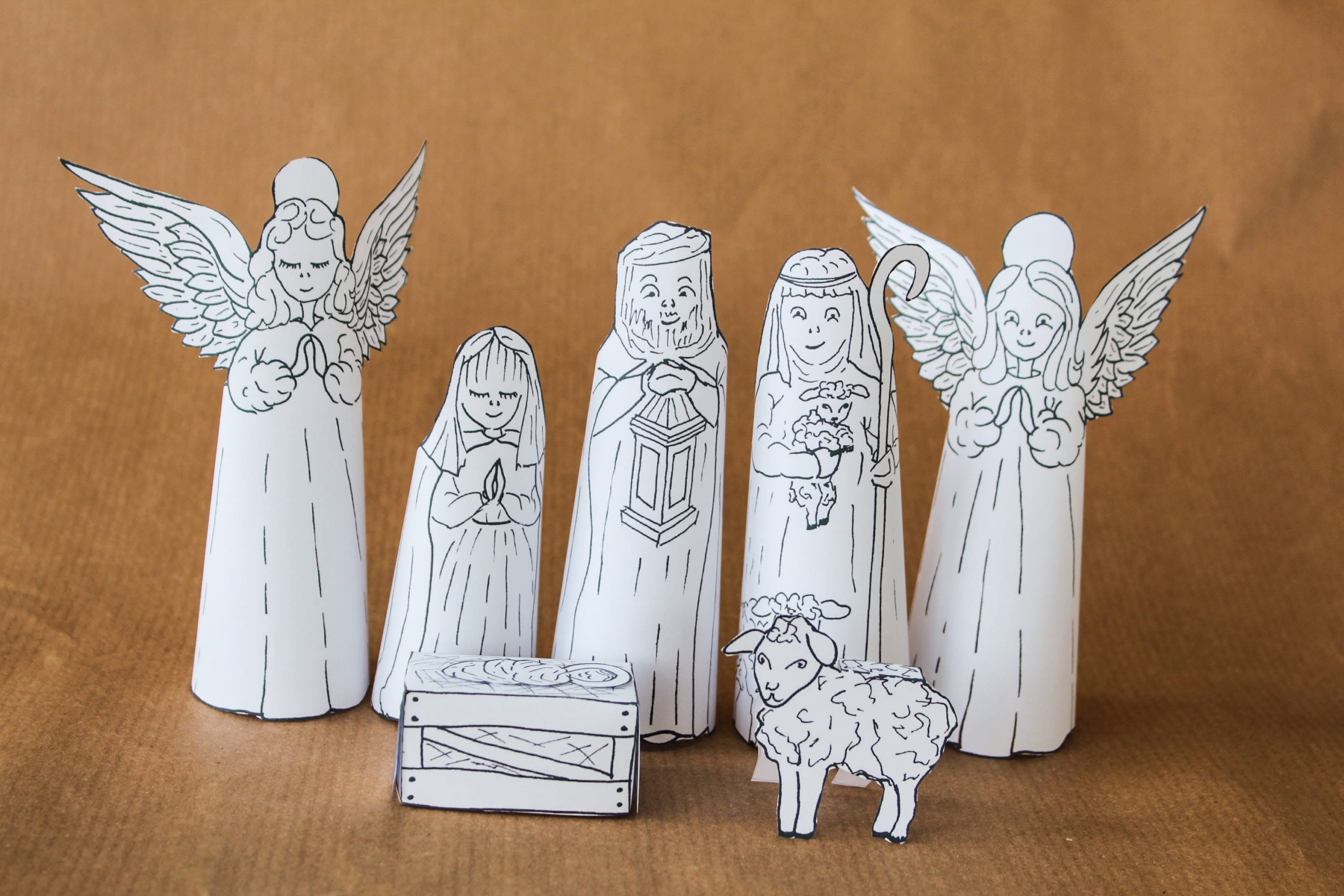 Instant Download Nativity Scene Colouring Pages, Printable Nativity ...