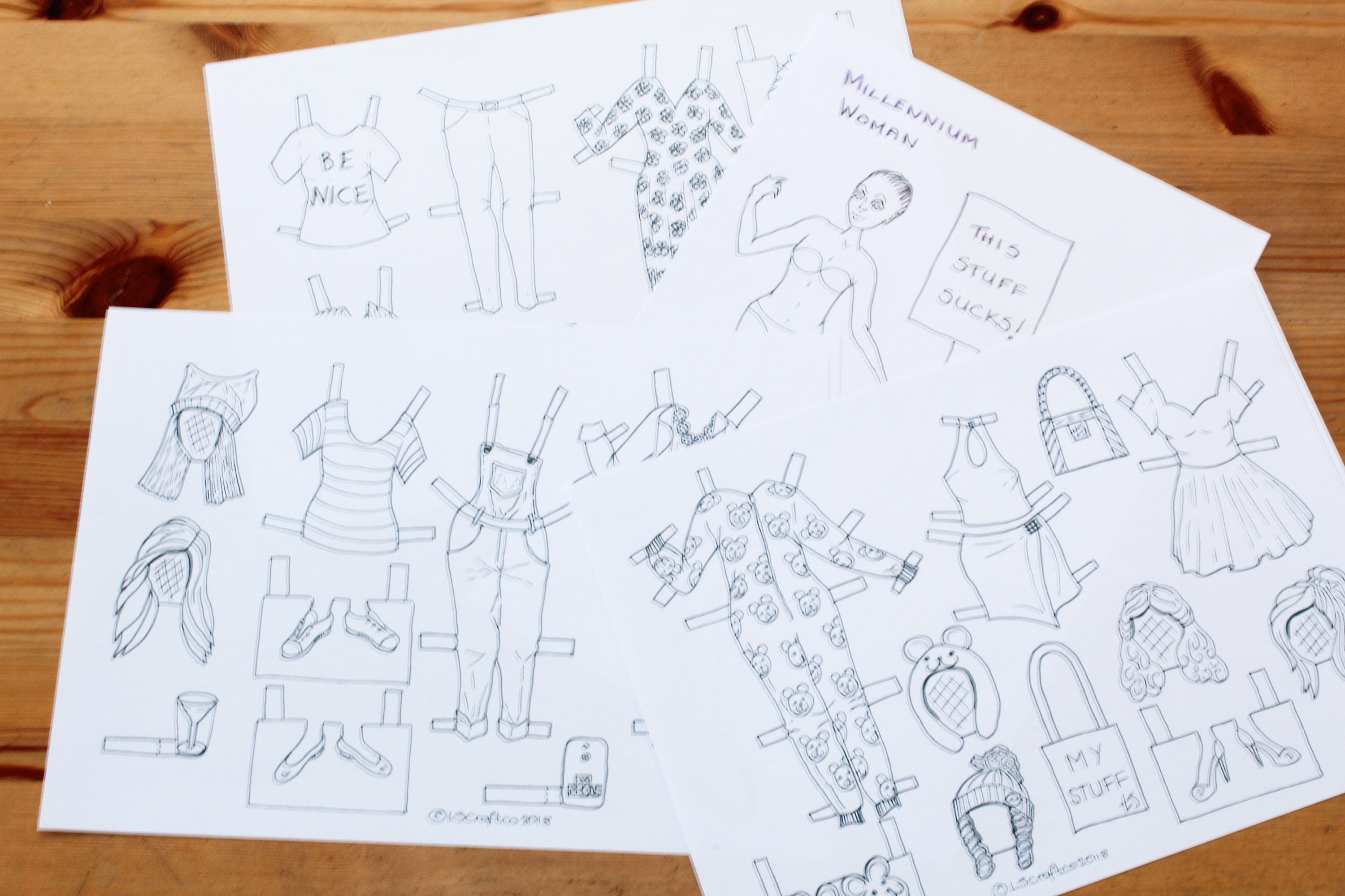 Paper Doll Printable, Instant Download Millennium Woman Doll, Paper ...